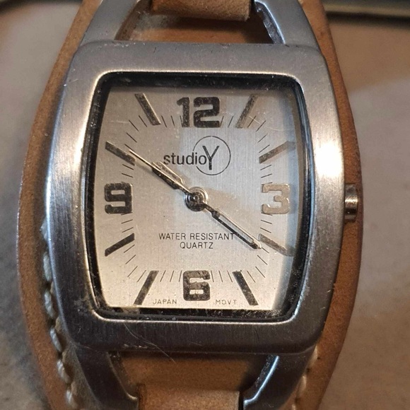 Studio Y | Accessories | 20 Studio Y Silverbrown Leather Womens Watch ...